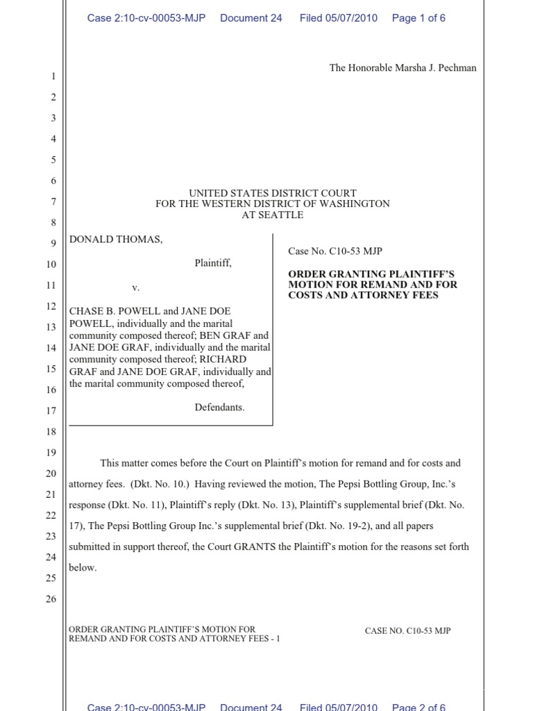 Seattle Remand Order | PDF | Lawsuit | Complaint