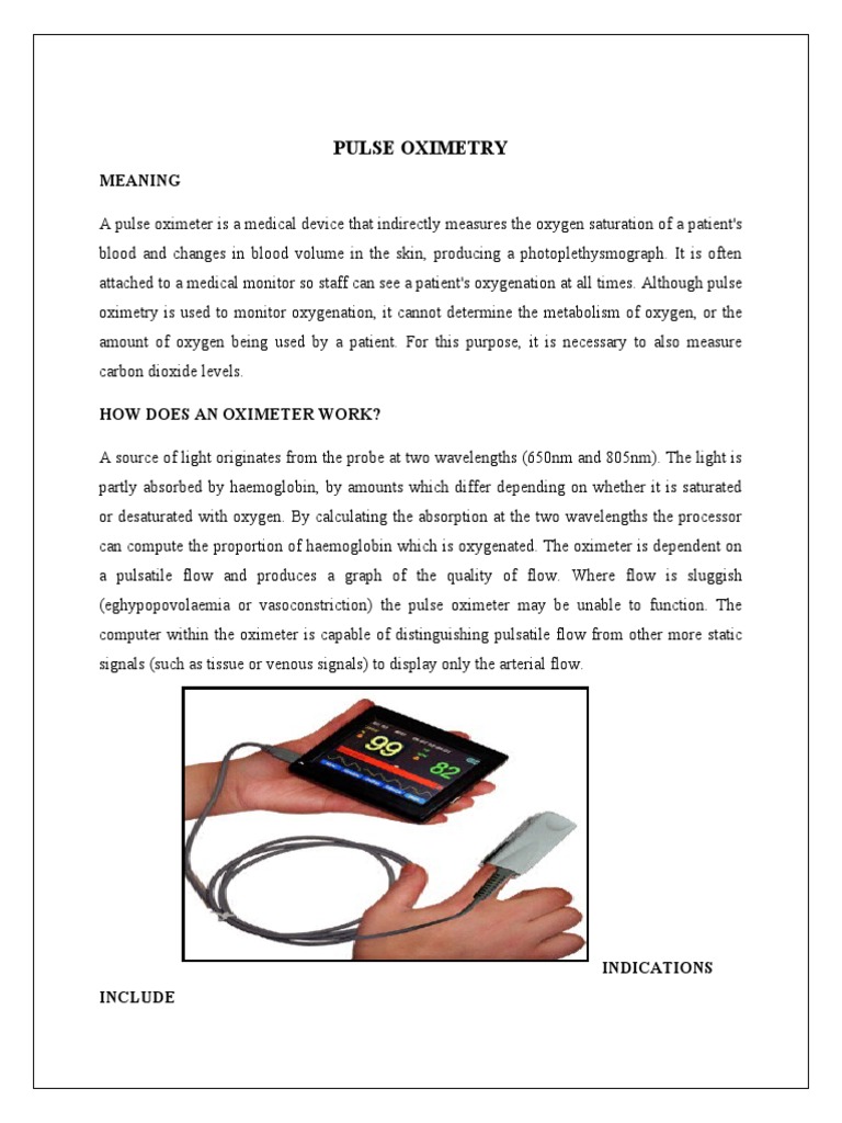 Pulse Oximetry I | PDF | Medicine | Physiology