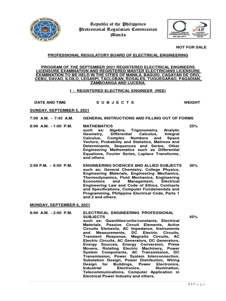 RME 09-2021 Room Assignment | PDF