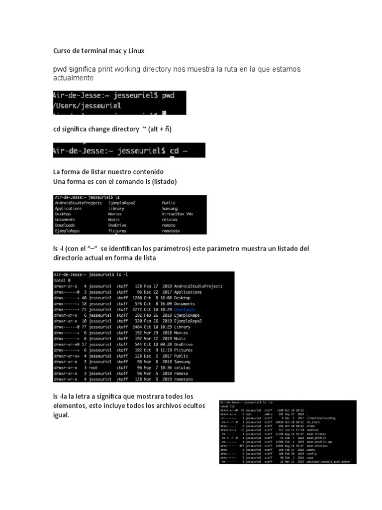 Curso de Terminal Mac y Linux | PDF
