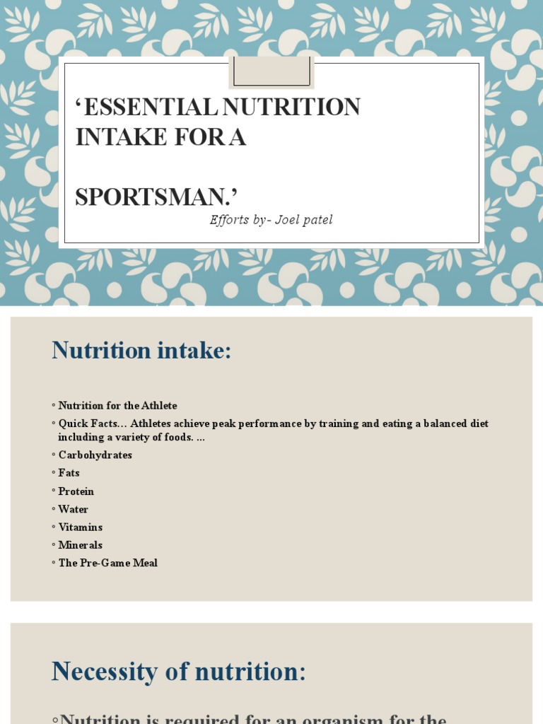 Essential Nutrition for Athletes | PDF | Wellness