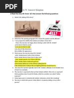 Understanding "Mr Know-All" by Maugham | PDF | W. Somerset Maugham