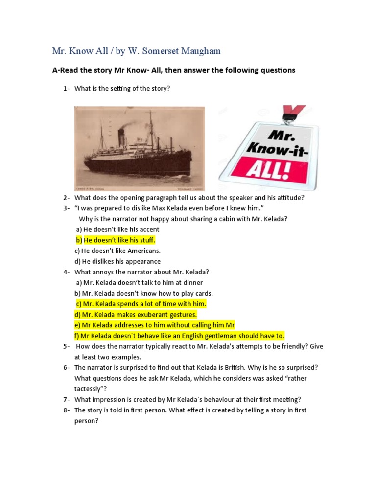 MR Know All - Analysis and Activities | PDF | Narration | Pearl