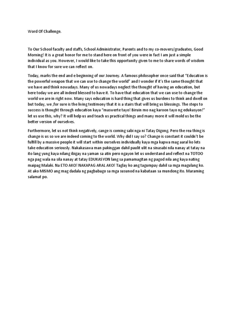 Word of Challenge | PDF