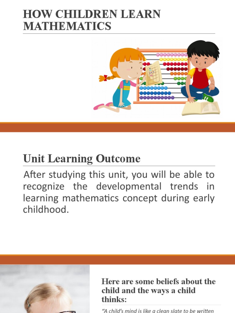 Understanding Children's Math Learning | PDF | Schema (Psychology ...
