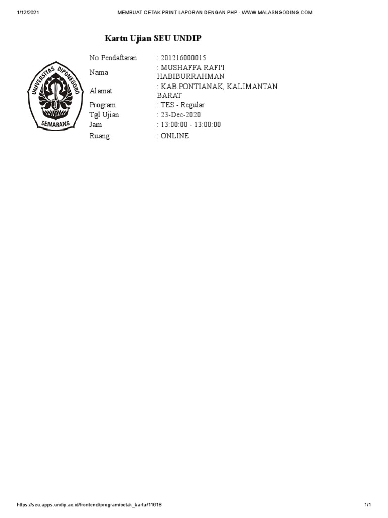 Membuat Cetak Print Laporan Dengan PHP | PDF