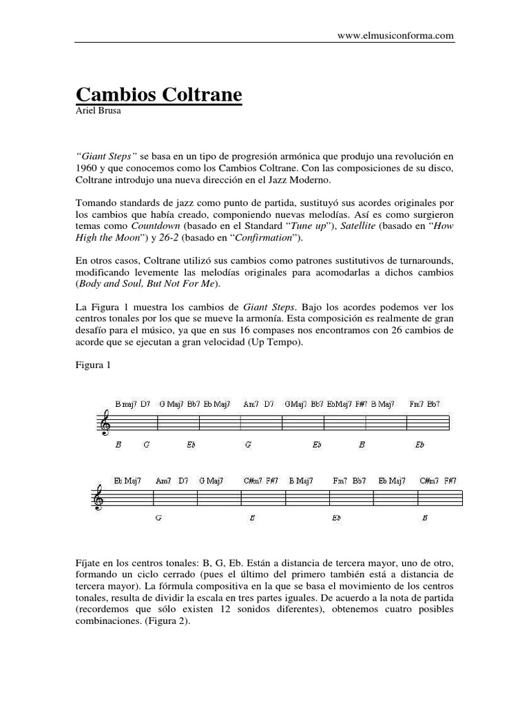 Cambios Coltrane Coltrane Changes | PDF | Acorde (Música) | Armonía