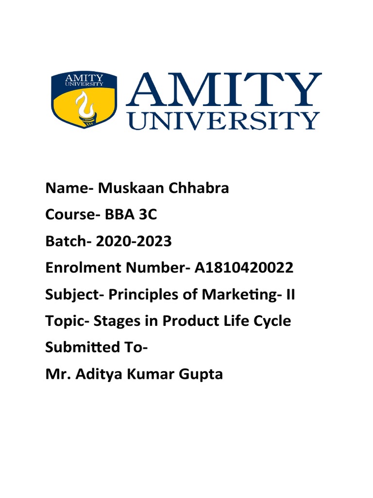 Stages of Product Life Cycle - POM Assignment by Muskaan Chhabra | PDF ...