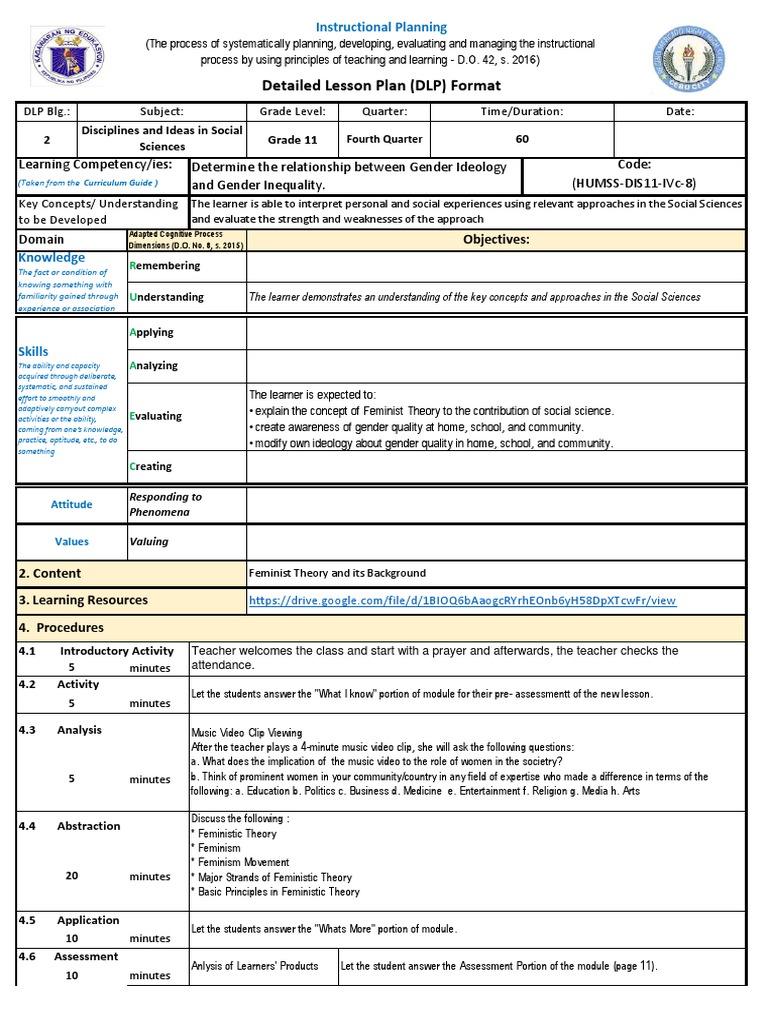 Detailed Lesson Plan (DLP) Format | PDF | Learning | Science
