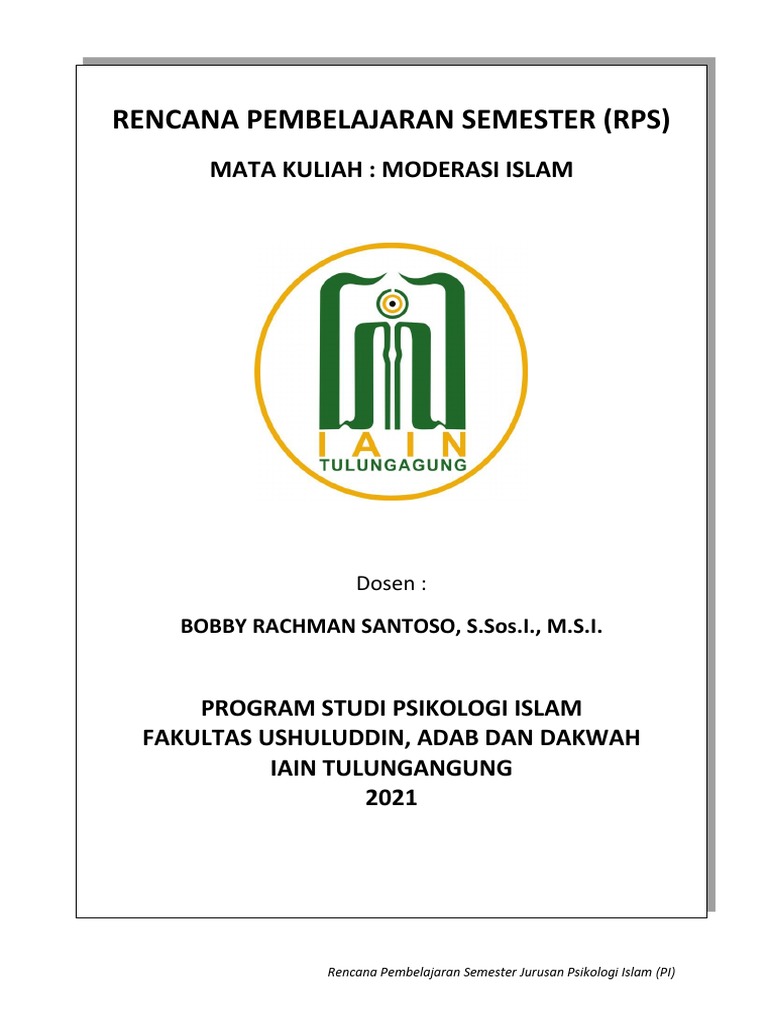 Mhs PI - RPS - MODERASI ISLAM - 2021 | PDF