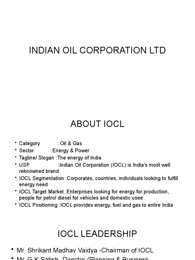 Indian Oil Corporation LTD | PDF | Swot Analysis | Transport