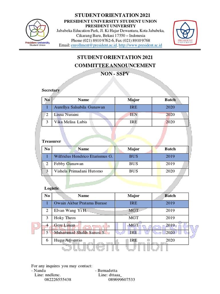 Sto 2021 - Committee Announcement (Non SSPV) | PDF