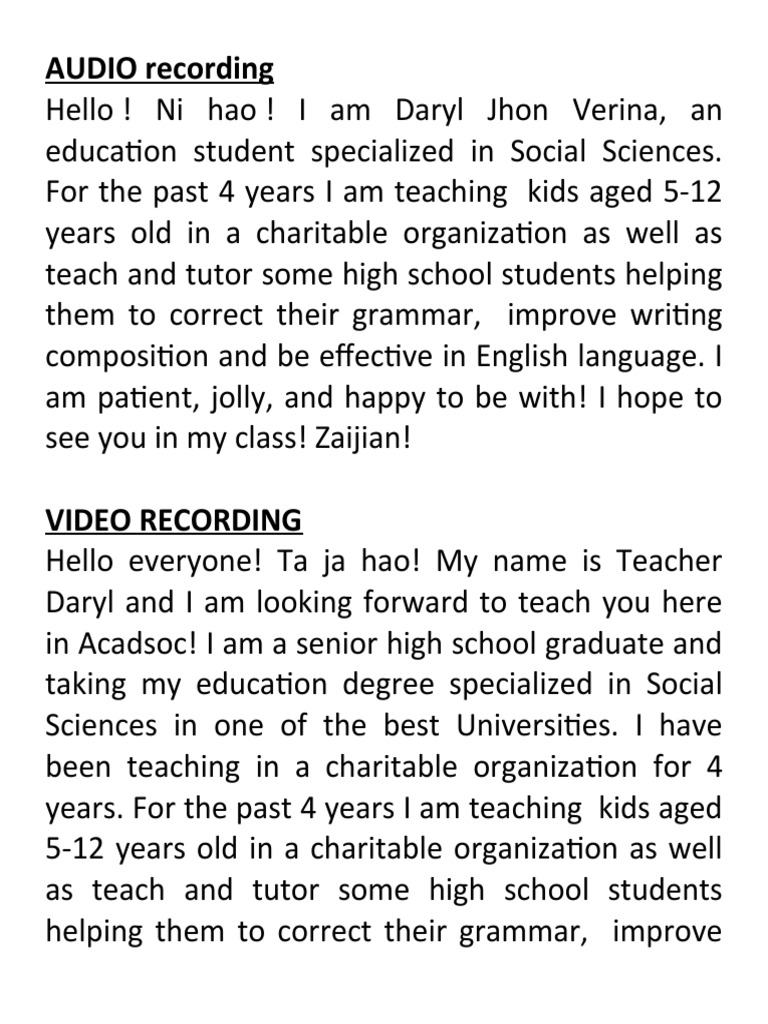 Self Introduction | PDF