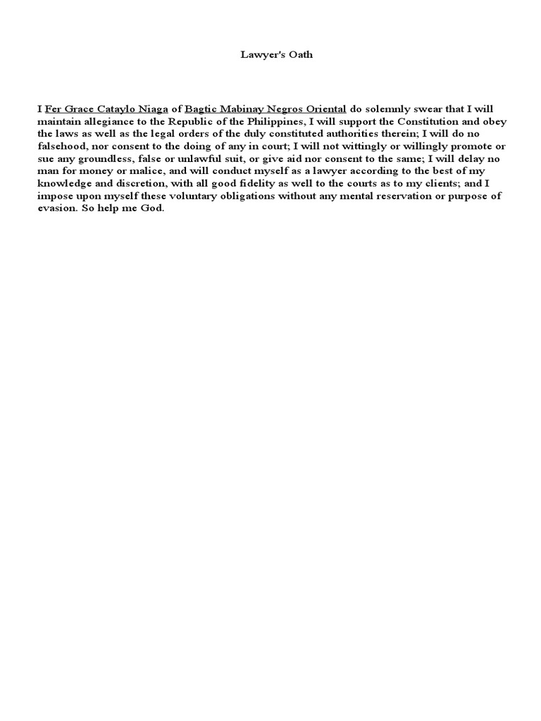 Lawyers Oath | PDF