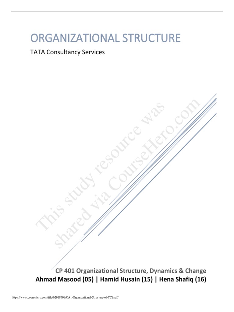 CA1 Organizational Structure of TCS PDF | PDF | Organizational ...