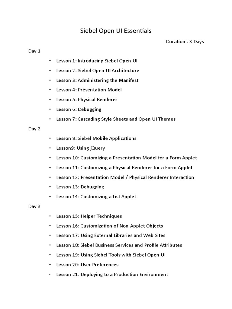 Siebel Open UI Training Guide | PDF | Computers