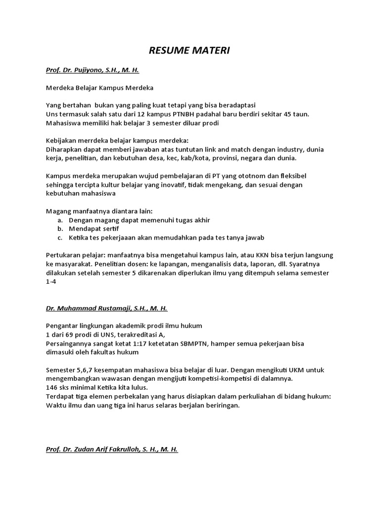 Resume Materi | PDF