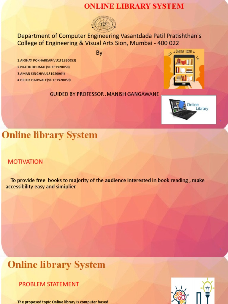 Online Library System | PDF | Libraries | Interface (Computing)