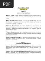 Modelo REGLAMENTO JUNTA VECINAL | PDF | Regulación | Votación