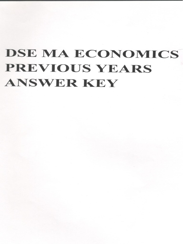 Dse 2004-2015 Answer Key | PDF