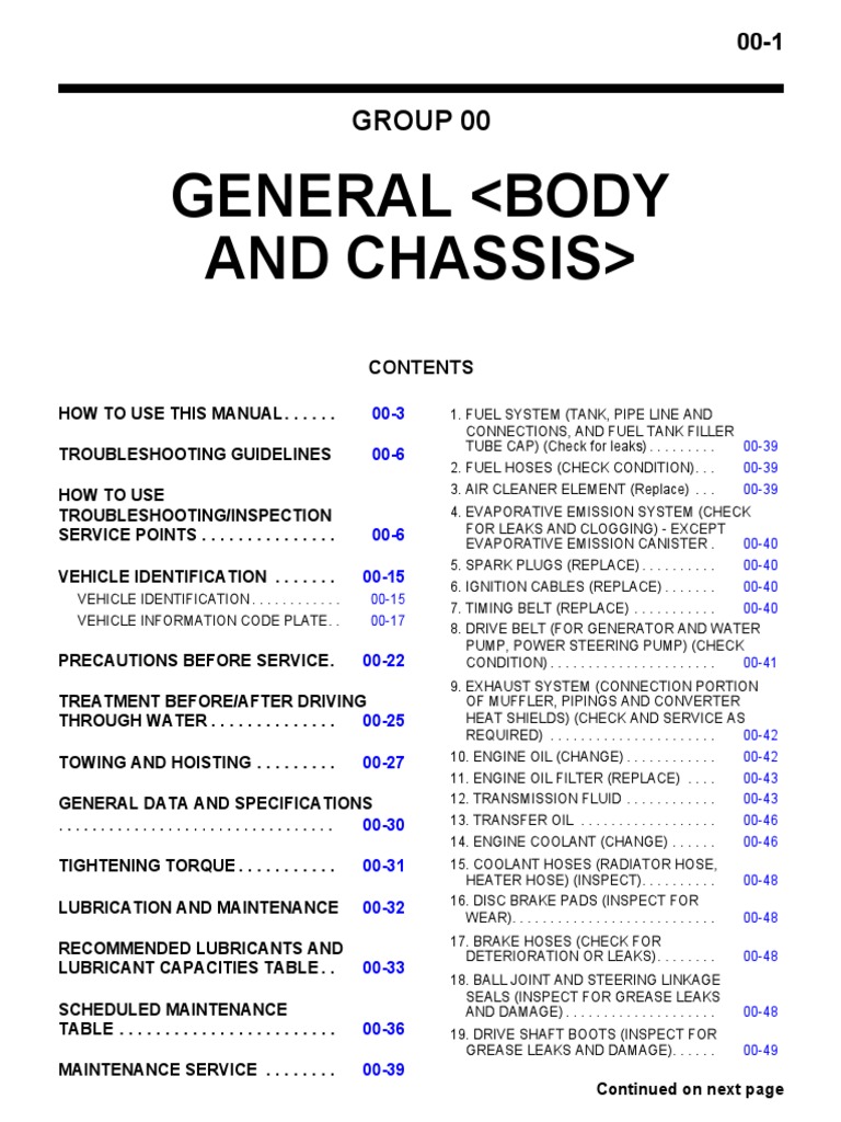 General Chassis Inspection Guide | PDF | Electrical Connector ...