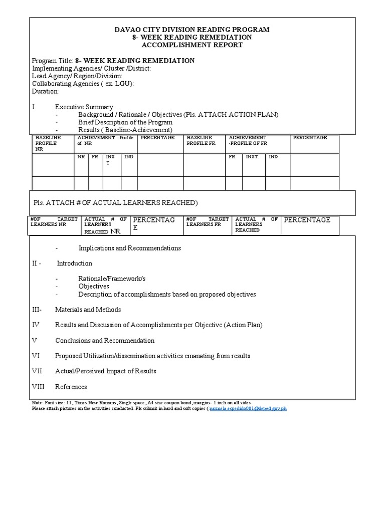 Measuring Success: An 8-Week Reading Remediation Program Report | PDF