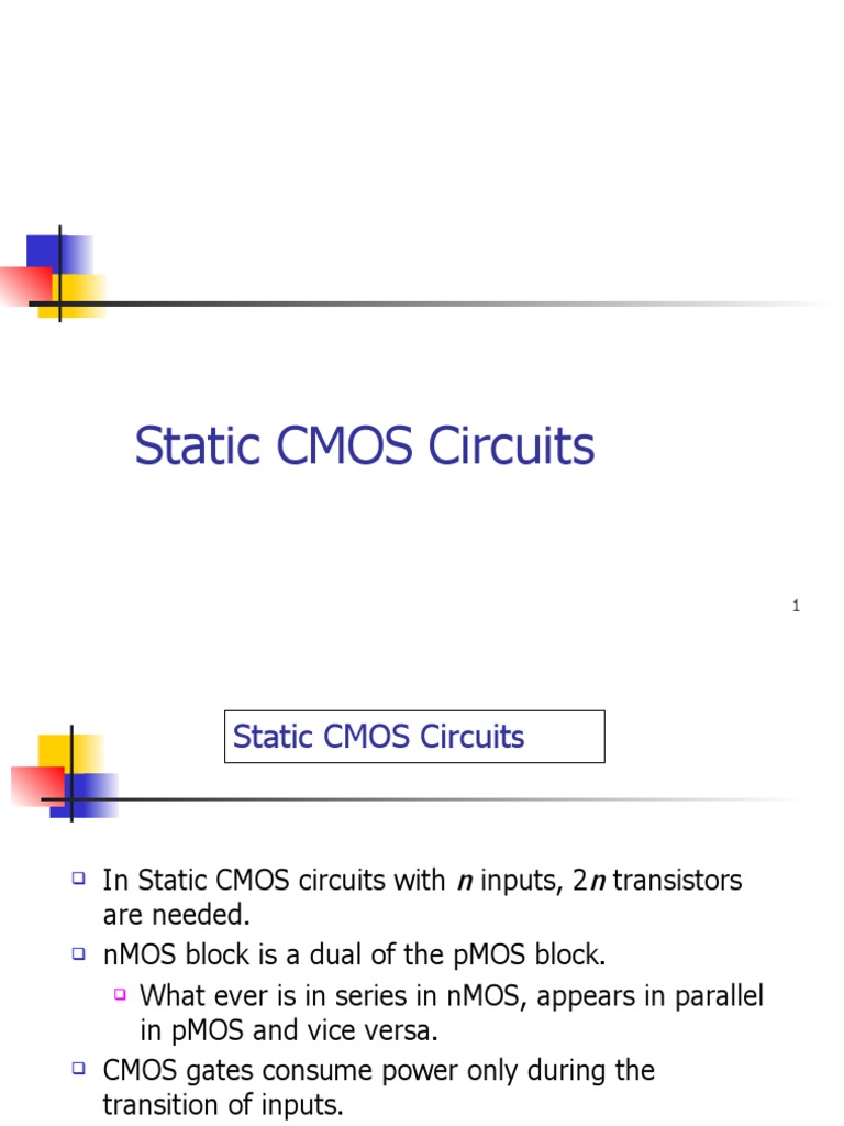 Static CMOS Logic Circuit Overview | PDF | Cmos | Logic Gate