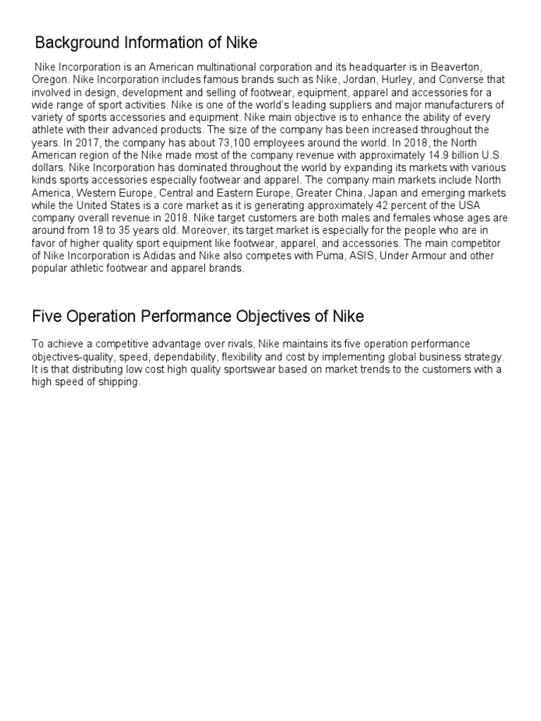 Nike: Company Overview and Strategy | PDF | Supply Chain | Procurement