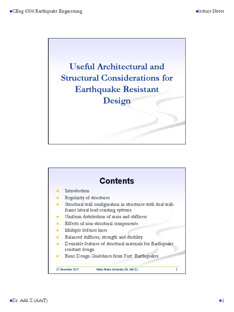 Earthquake Resistant Design Guidelines | PDF | Earthquake Engineering ...