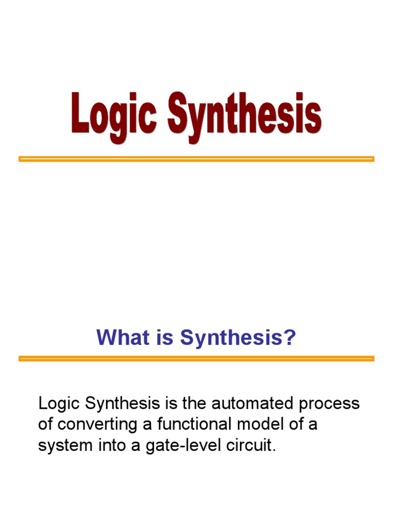 Introduction To Synthesis | PDF | Logic Synthesis | Hardware Description Language