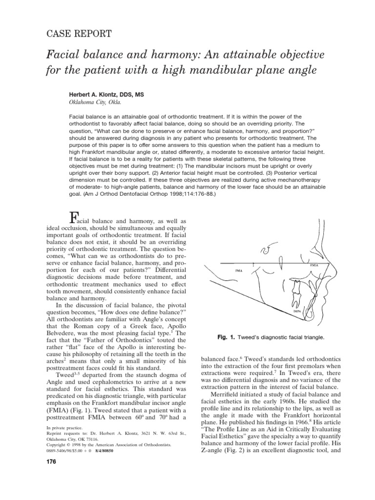 Facial Balance and Harmony: An Attainable Objective For The Patient ...
