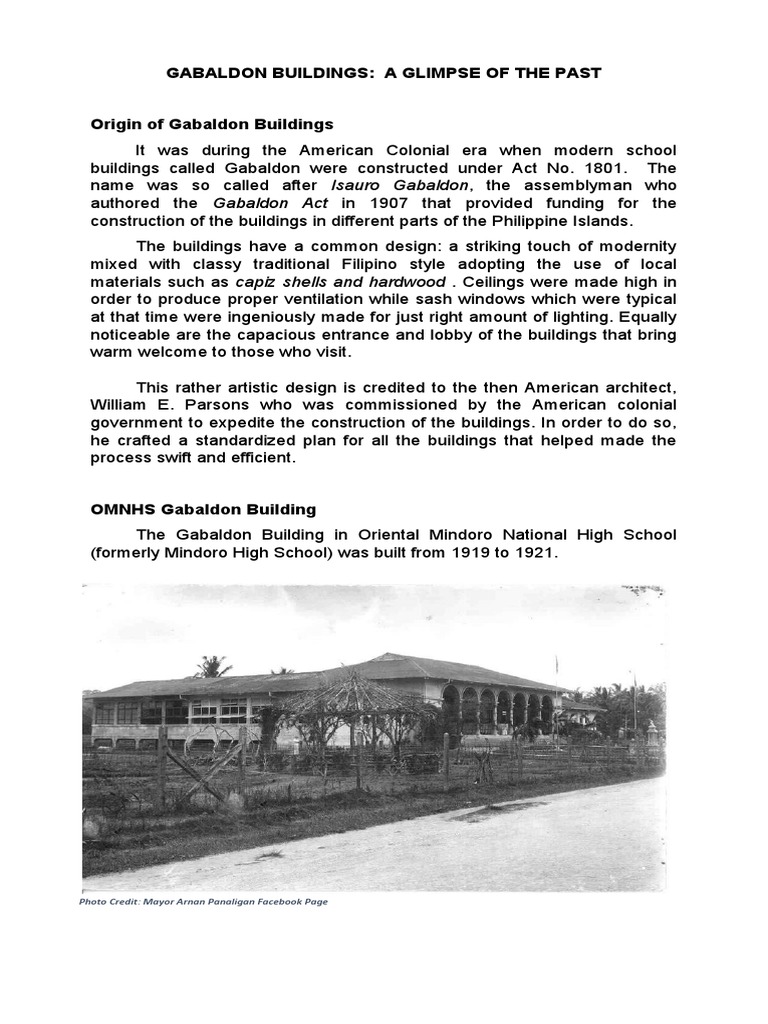 History of Gabaldon Buildings in OMNHS | PDF | Art