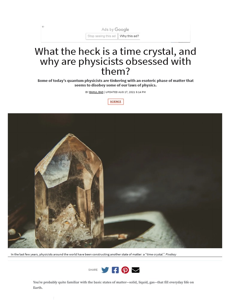 What The Heck Is A Time Crystal, and Why Are Physicists Obsessed With ...