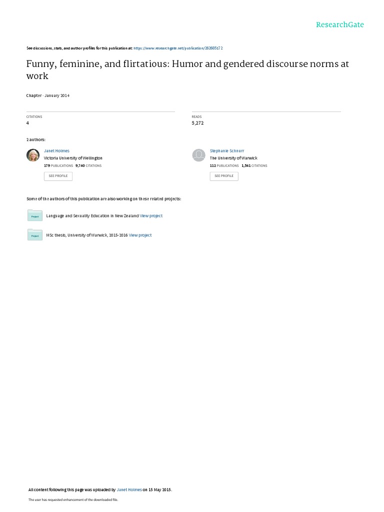 Gender Humour Copy Edited Flirtatious Chapter | PDF | Gender | Gender ...
