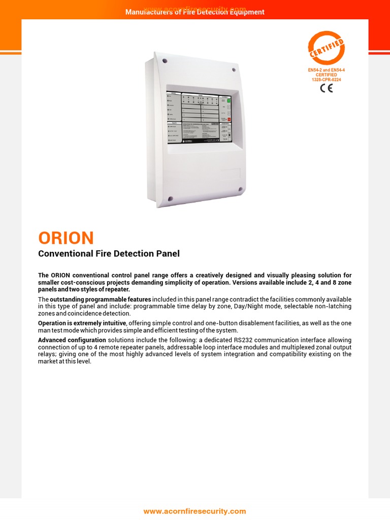 Orion: Conventional Fire Detection Panel | PDF | Amplifier | Electrical ...