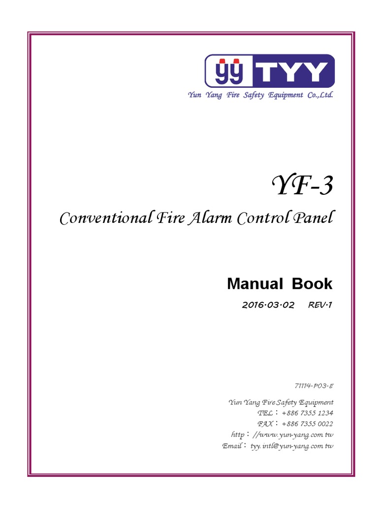 YTT YF-3 Conventional FACP Manual Book | PDF | Electrical Network ...