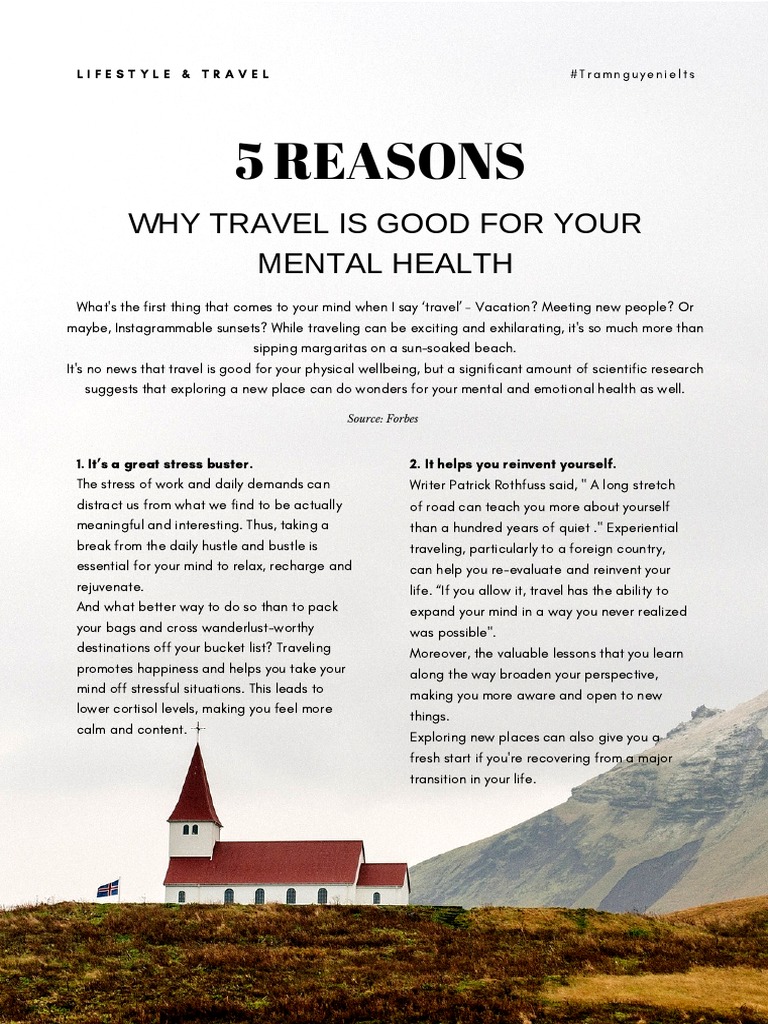 5 Reasons Why Travel Is Good For Your Mental Health | PDF | Mind ...