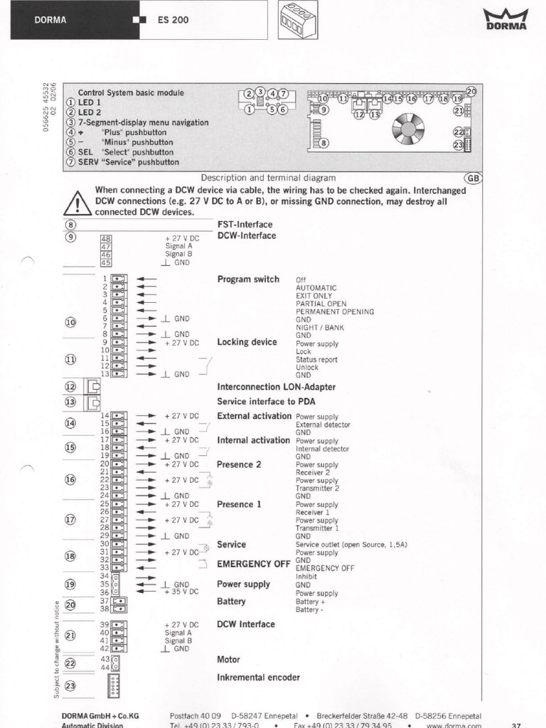 Dorma Es 200 Easy Wiring Diagram Dorma Es 200 Wiring Diagram