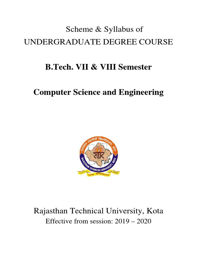 B.Tech CS VII & VIII Semester Syllabus | PDF | Apache Hadoop | Map Reduce