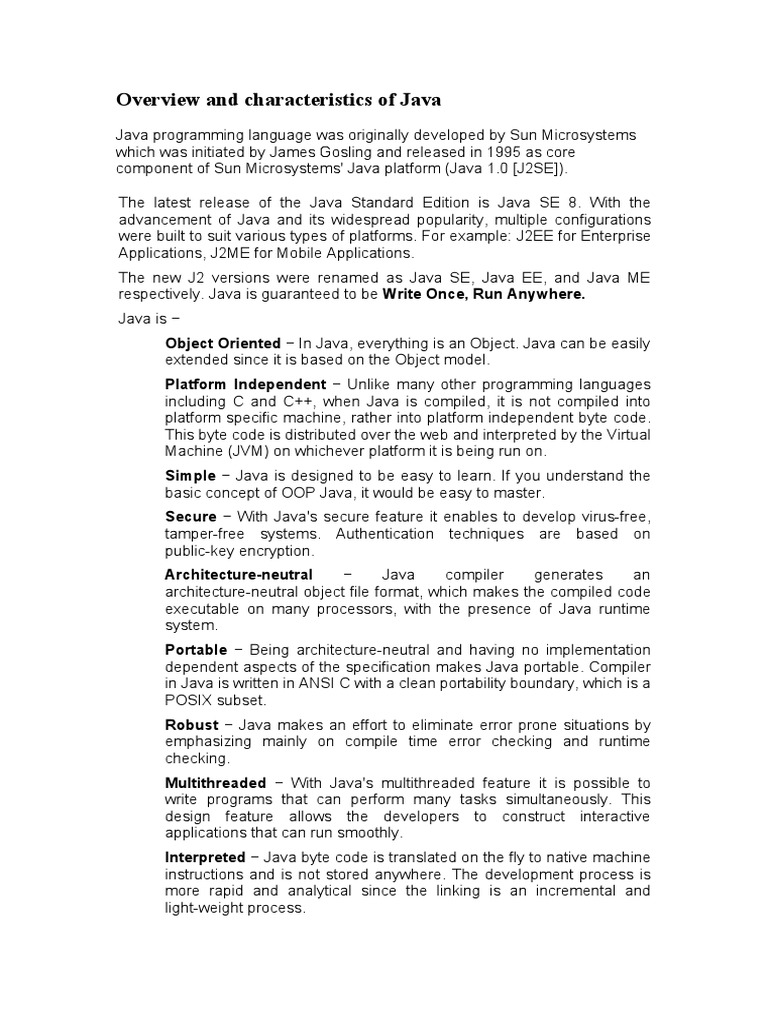 Java Notes | PDF | Java (Programming Language) | Java Virtual Machine