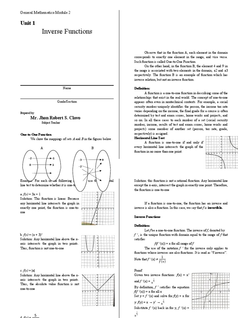 Gen. Math Module 4 | PDF | Function (Mathematics) | Mathematical Concepts