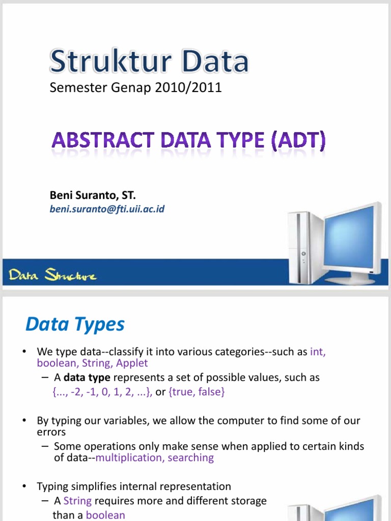 Semester Genap 2010/2011: Beni Suranto, ST | Download Free PDF | Data Type | Integer (Computer ...