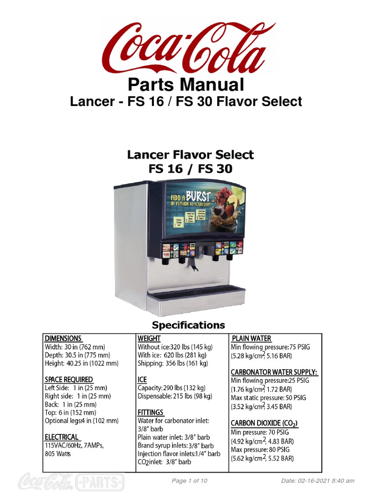 Lancer FS16/FS30 Parts Manual | PDF | Manufactured Goods | Machines