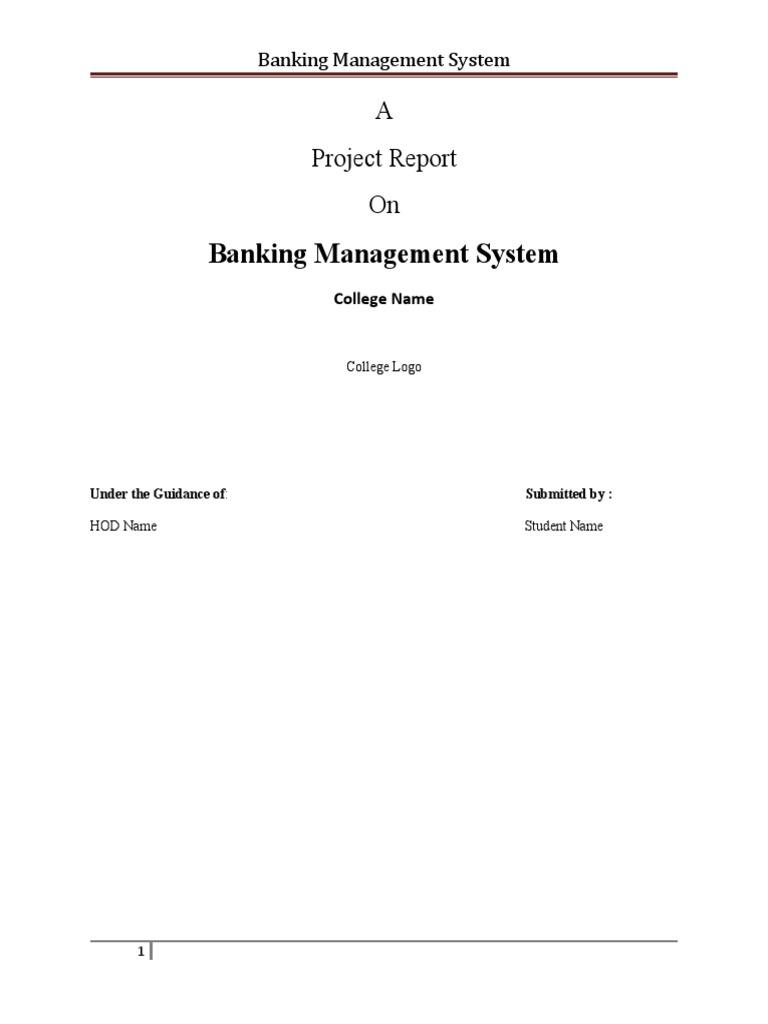 Banking Management System Project Report | PDF | Java (Programming ...