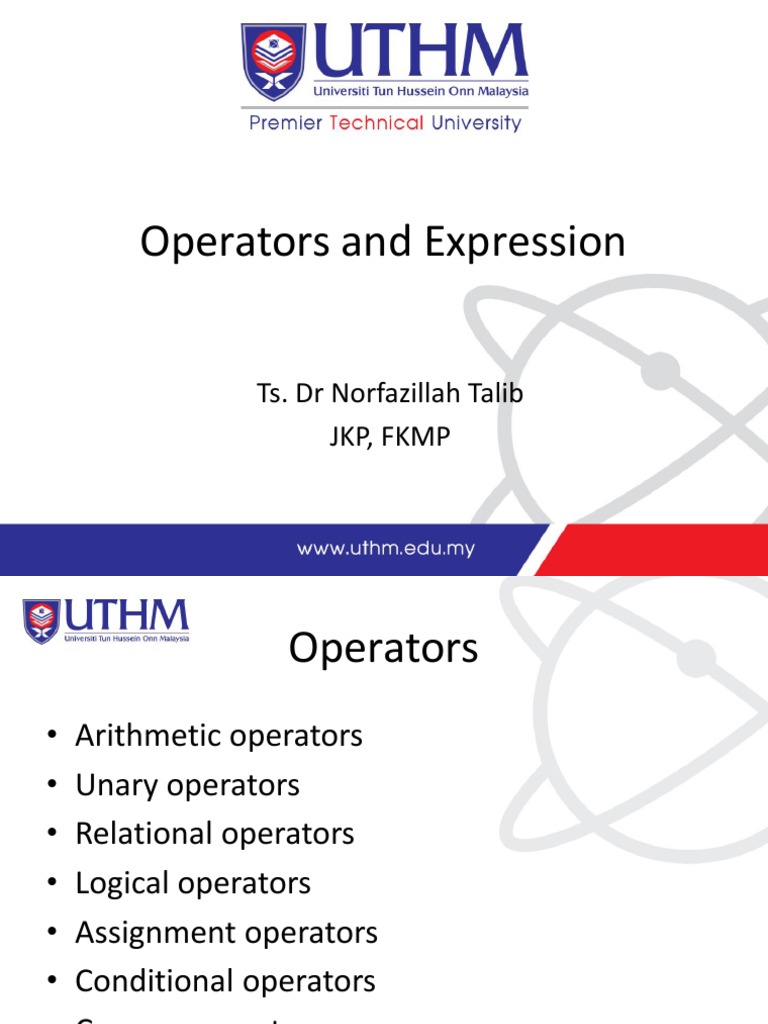 Operators and Expression - Student | PDF | Integer (Computer Science ...
