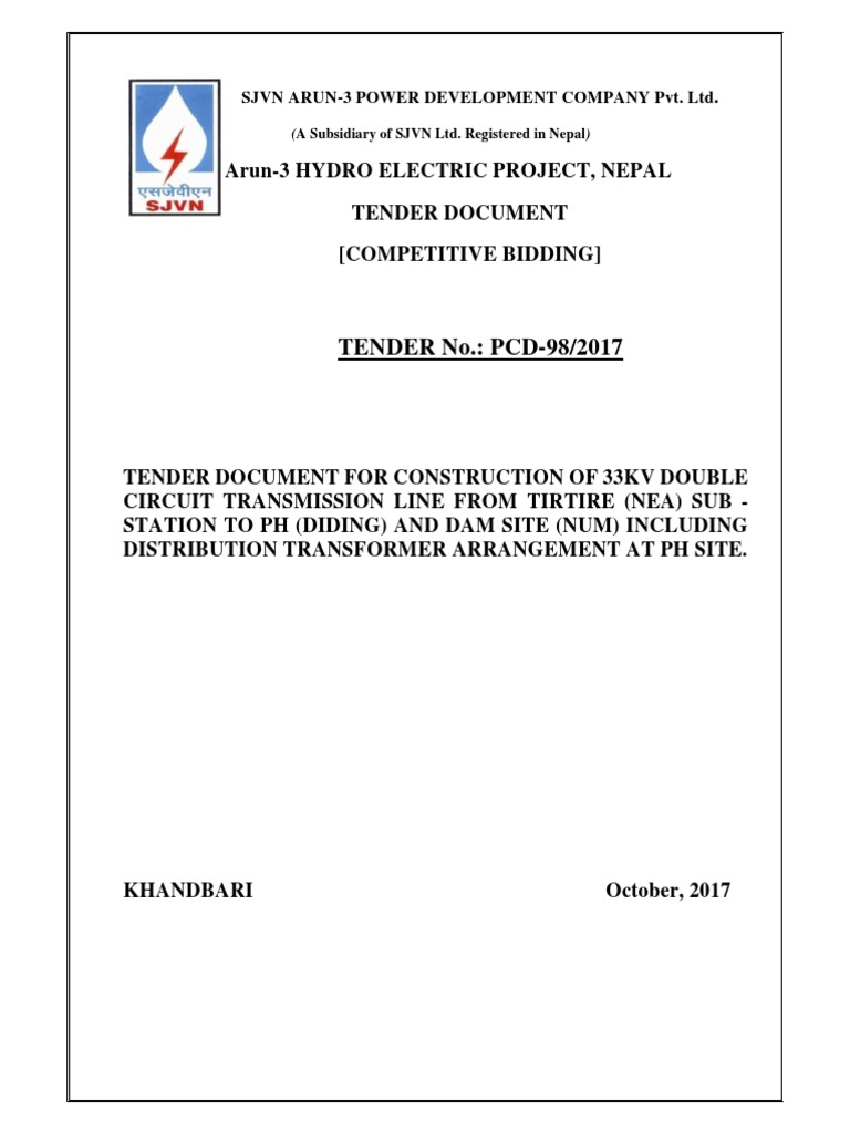 1 Tender Document | PDF | Taxes | Electrical Conductor