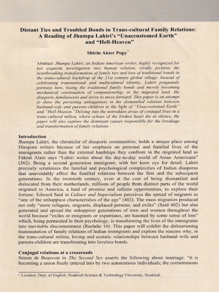 Distant Ties and Troubled Bonds in Trans-Cultural Family Relations: A ...
