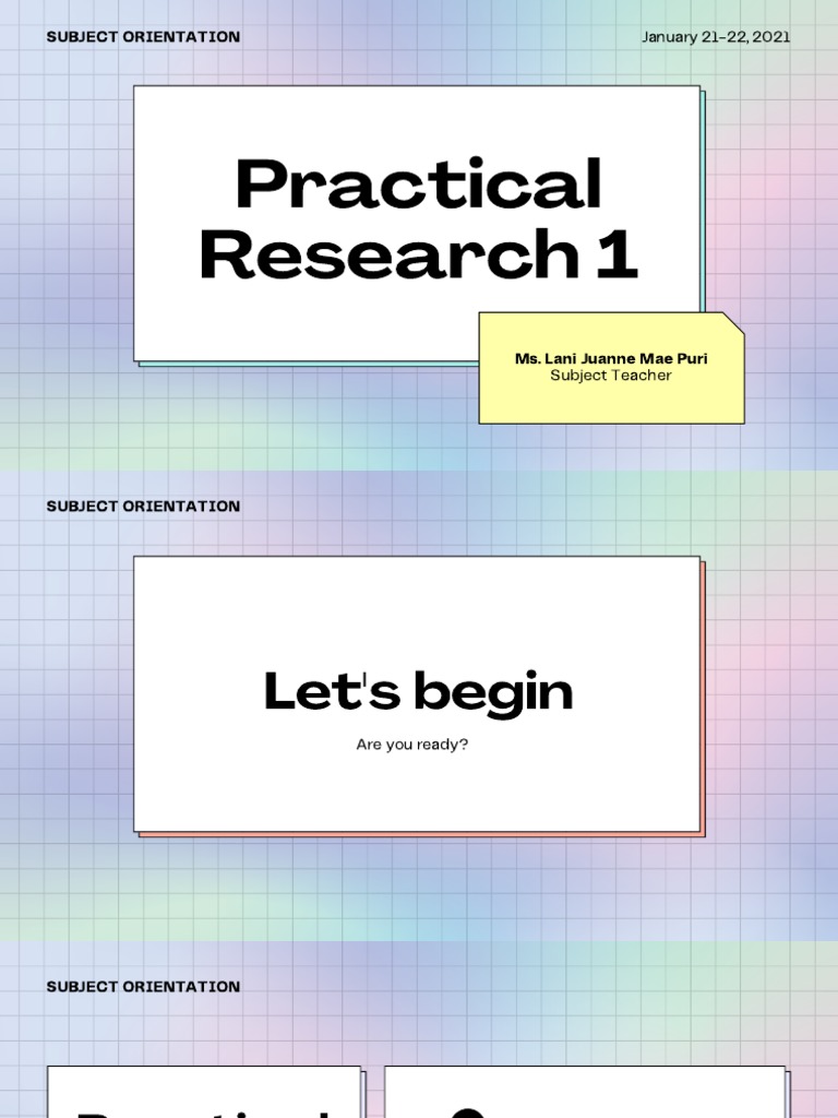 Practical Research 1 - Subject Orientation | PDF | Applied Psychology ...