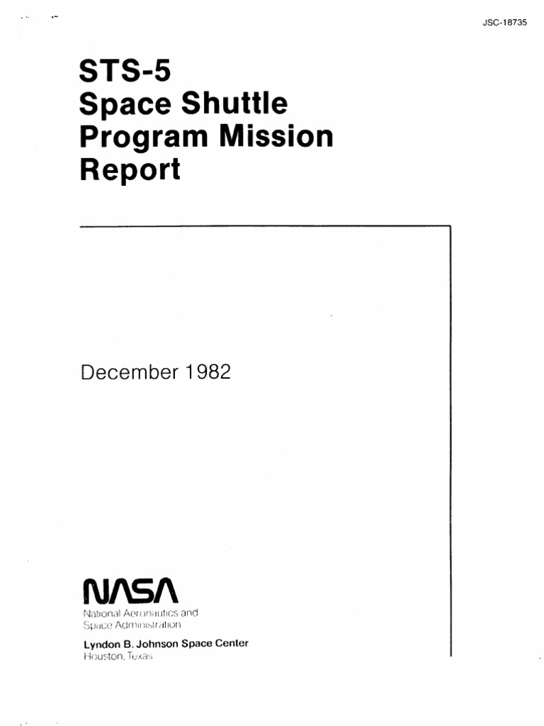 STS-5 Space Shuttle Program Mission Report | PDF