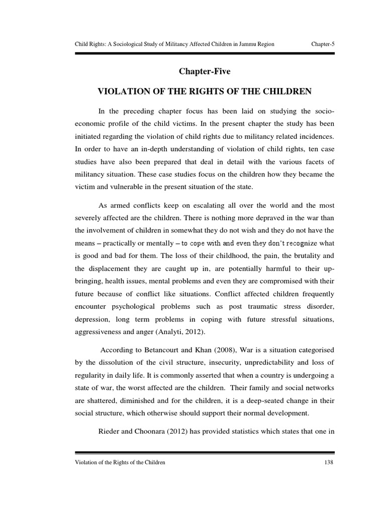 Chapter-Five Violation of The Rights of The Children | PDF | Children's ...